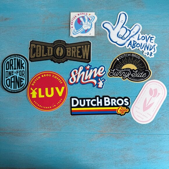 Dutch Bros | Art | Dutch Bros Set Of 9 Assorted Stickers New | Poshmark